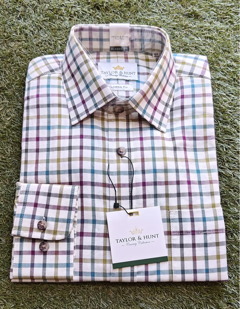 Taylor Hunt Tattersall Shirt Green THCC022