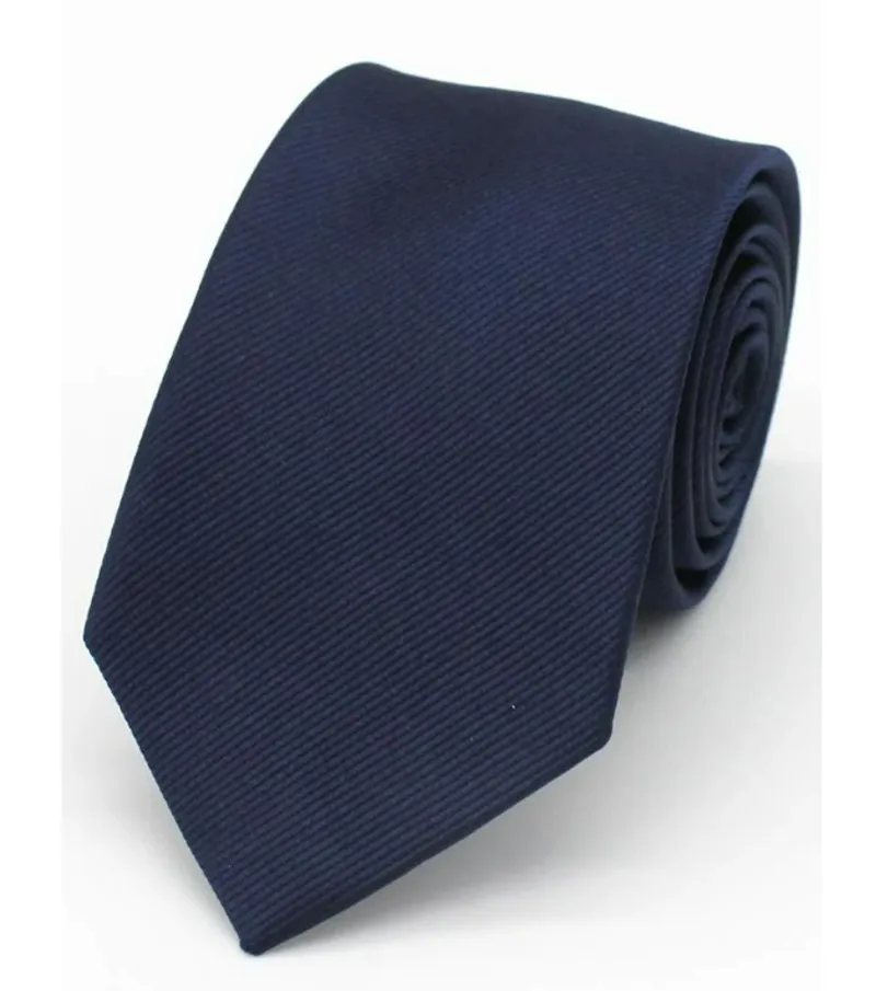 L.A. Smith Plain Silk Tie Dark Navy Blue S5007/9